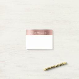 Rose Gold - Pink Foil Professional Business Post-it Notes | Zazzle
