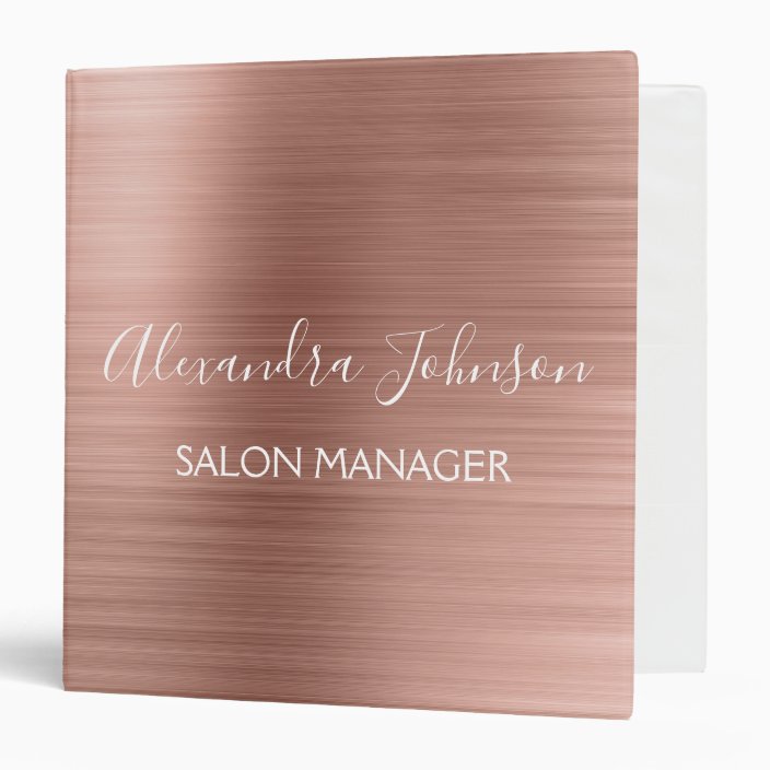 Rose Gold - Pink Foil Professional Girly 3 Ring Binder | Zazzle.com