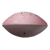 Rose Gold Pink Glitter Drips Sparkle Monogram Name Football | Zazzle