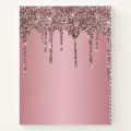 Rose Gold Pink Glitter Drips Sparkle Monogram Name Notebook | Zazzle