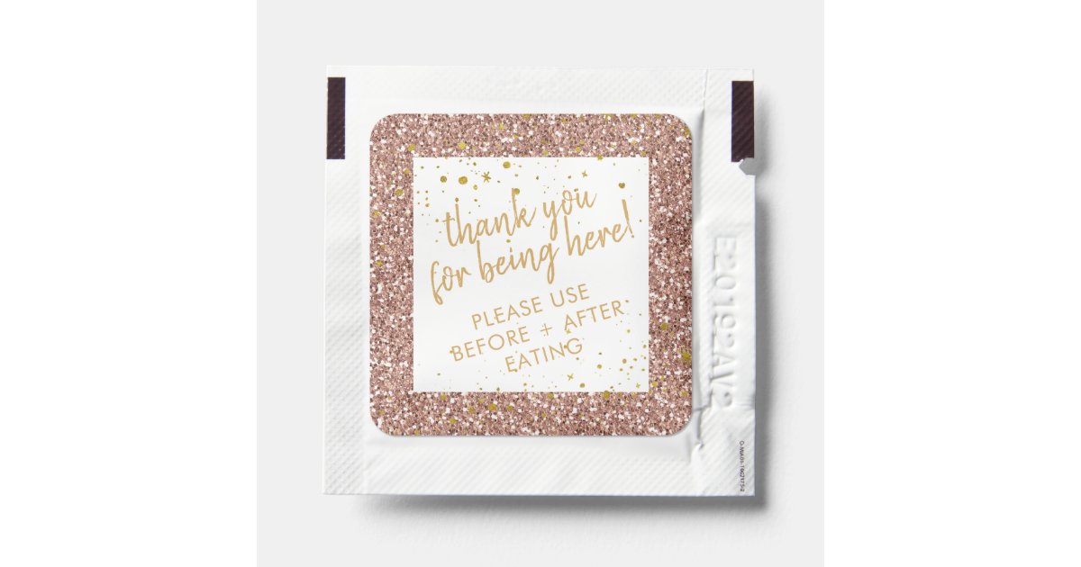 Rose Gold Pink Glitter Girly Birthday Party Hand Sanitizer Packet | Zazzle