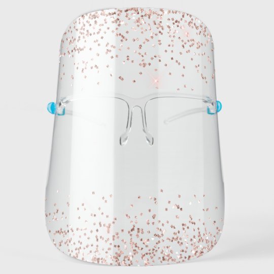 Rose Gold Pink Glitter Luxury Chic Modern Face Shield | Zazzle.com
