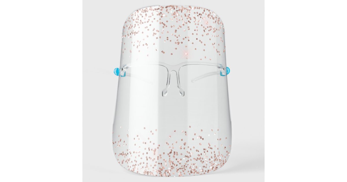 Rose Gold Pink Glitter Luxury Chic Modern Face Shield | Zazzle