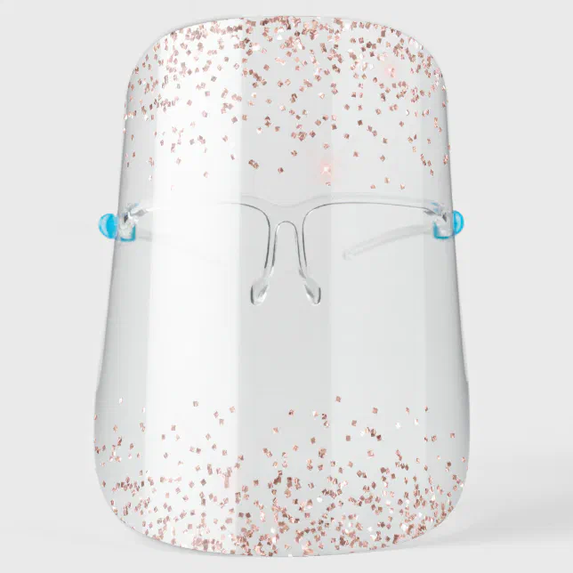 Rose Gold Pink Glitter Luxury Chic Modern Face Shield | Zazzle