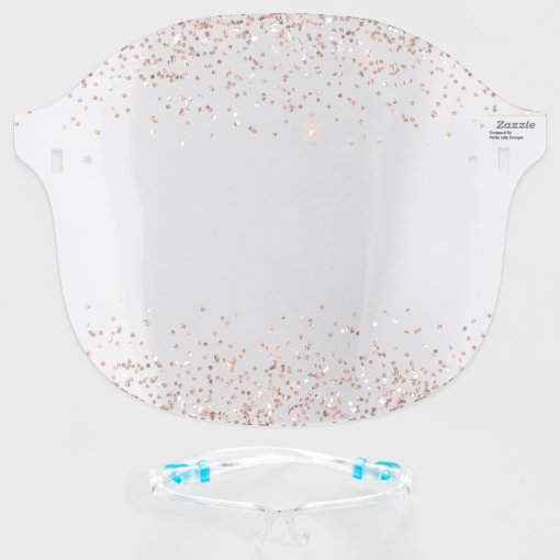 Rose Gold Pink Glitter Luxury Chic Modern Face Shield | Zazzle