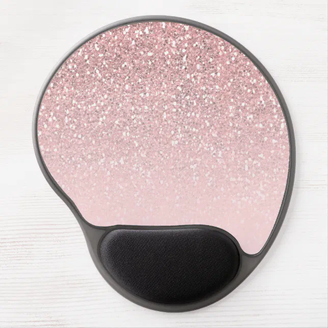 Rose Gold Pink Glitter Modern Trendy Glam Glamour Gel Mouse Pad | Zazzle