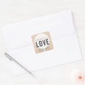 ROSE GOLD PINK GLITTER SKIMMER PREPARED WITH LOVE SQUARE STICKER | Zazzle