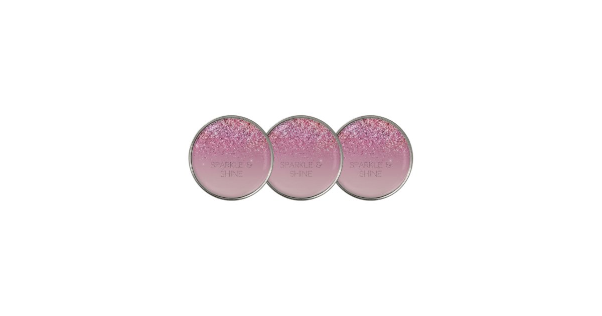 Rose Gold Pink Gold Glitter Sparkle Golf Ball Marker | Zazzle