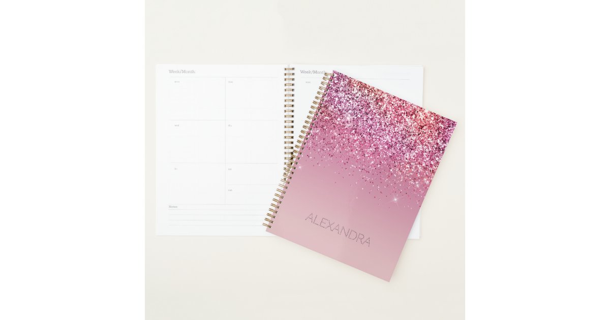 Rose Gold Pink Gold Glitter Sparkle Planner | Zazzle
