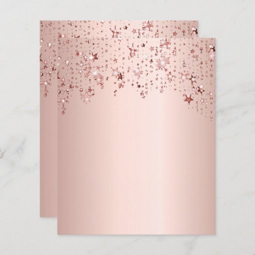 Rose gold pink stars paper sheet | Zazzle