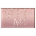 Rose Gold Place Card Holder Custom Name and Letter | Zazzle