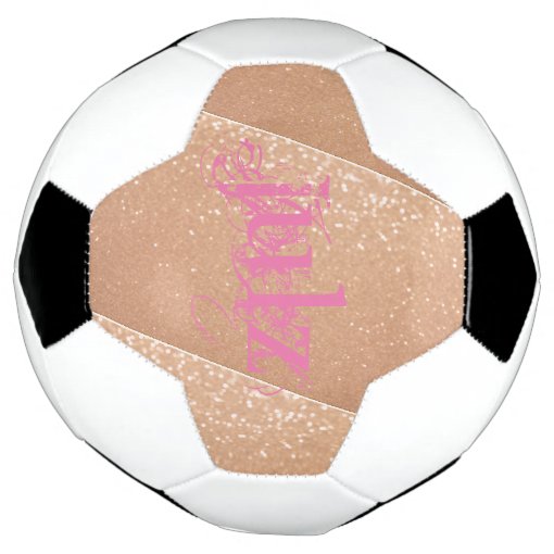 Rose Gold Pretty in Pink Personalize Soccer Ball | Zazzle