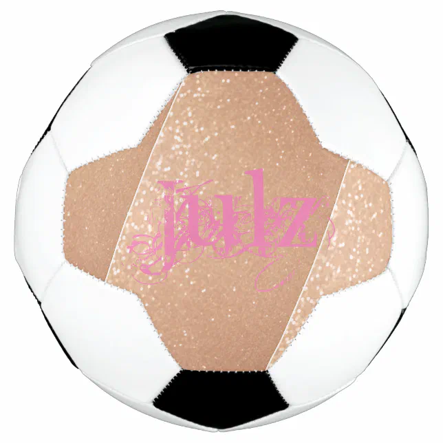 Rose Gold Pretty in Pink Personalize Soccer Ball | Zazzle