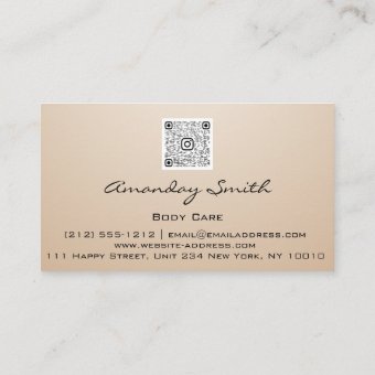 Rose Gold Quality Nails Script Frame QRCode Logo Business Card | Zazzle