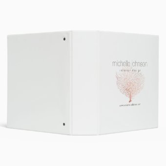 Rose Gold Sea Fan Coral Designer 3 Ring Binder | Zazzle