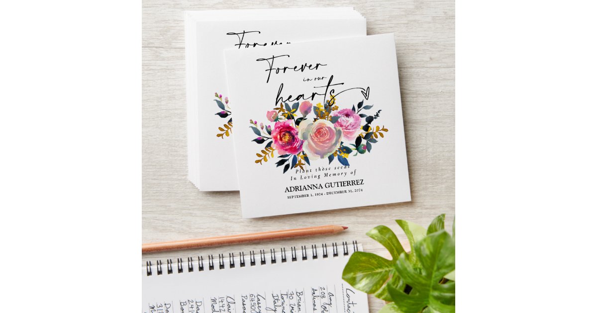 Rose Gold Seed Packet Memorial Funeral Envelope | Zazzle