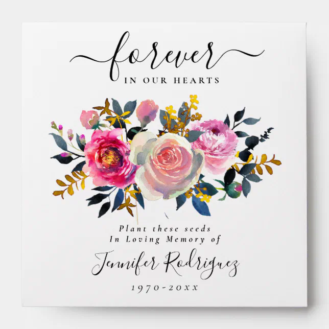 Rose Gold Seed Packet Memorial Funeral Envelope | Zazzle