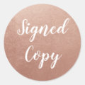 Rose Gold Signed Copy Classic Round Sticker | Zazzle