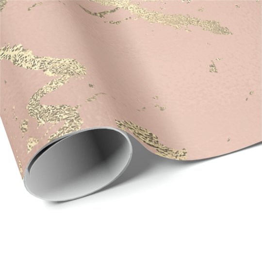 Rose Gold Skin Foxier Gold Marble Shiny Metallic Wrapping Paper ...