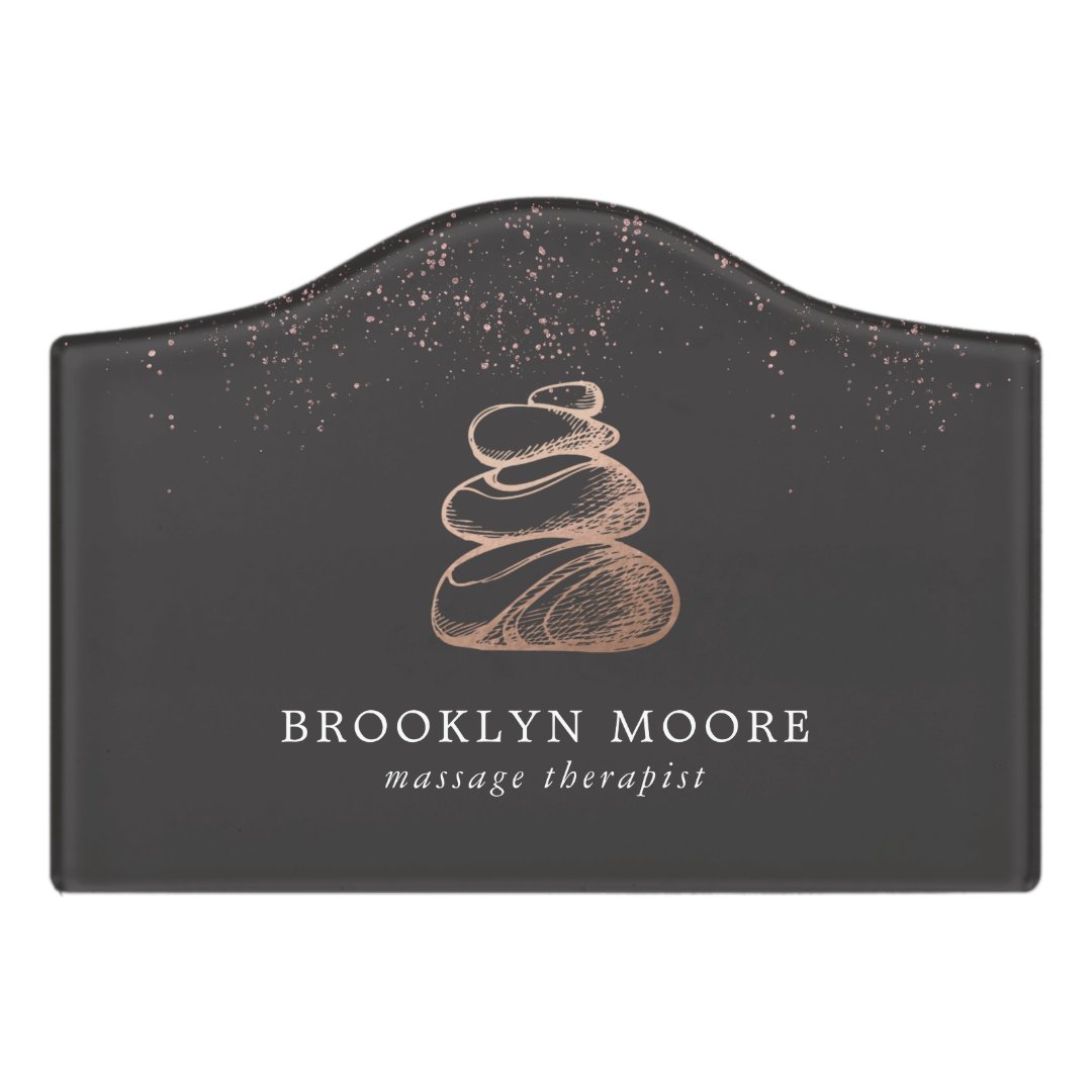 Rose Gold Spa Logo | Business Door Sign | Zazzle