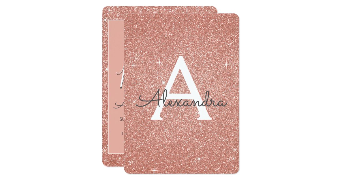 Rose Gold Sparkle Glitter 30th Birthday Party Invitation