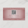Rose Gold Sparkle Glitter Drips QR Code Business Card | Zazzle