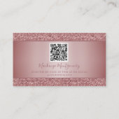 Rose Gold Sparkle Glitter Drips QR Code Business Card | Zazzle