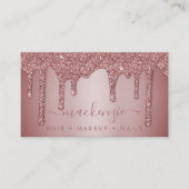 Rose Gold Sparkle Glitter Drips QR Code Business Card | Zazzle