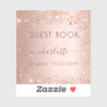 Rose gold sparkles birthday Guest Book Sticker | Zazzle
