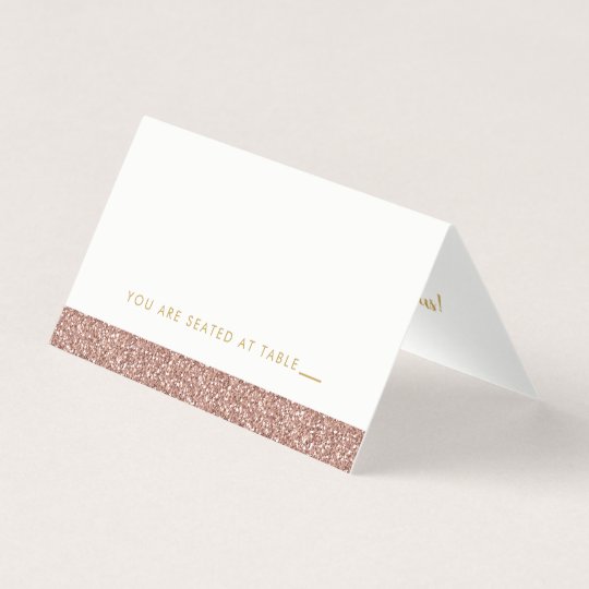 Rose Gold Sparkly Pink Glitter Place Cards | Zazzle.com