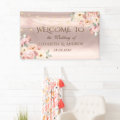 Rose Gold String Lights Roses Wedding Banner | Zazzle