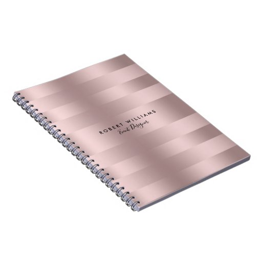 Rose-gold stripes pattern notebook | Zazzle
