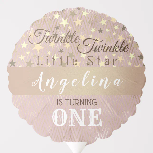 Rose Gold Twinkle Star 1st Birthday Balloon | Zazzle
