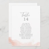 Rose Gold Watercolor Table Number Seating Chart | Zazzle