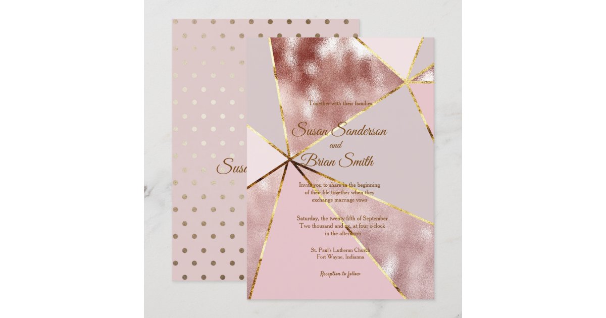 Rose Gold Wedding Invitation | Zazzle