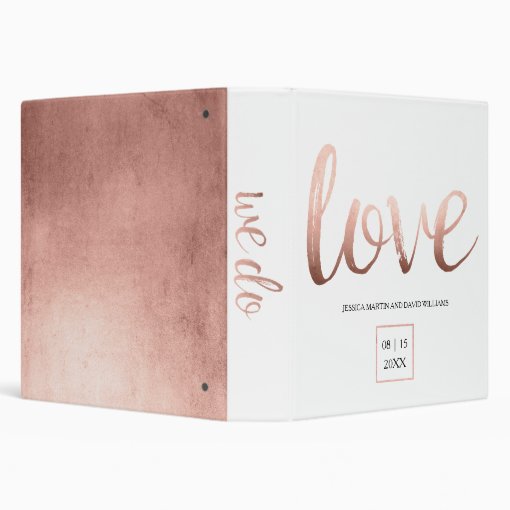 Rose Gold Wedding Organizer 3 Ring Binder | Zazzle