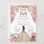Rose Gold Western Charra Girl Ranchero Quinceanera Invitation | Zazzle