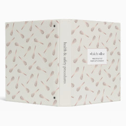 Rose Gold Whisk Employee & Client Safety Procedure 3 Ring Binder | Zazzle