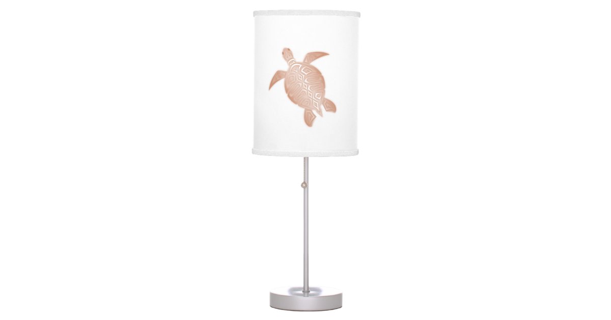 Rose Gold White Sea Turtles Table Lamp | Zazzle