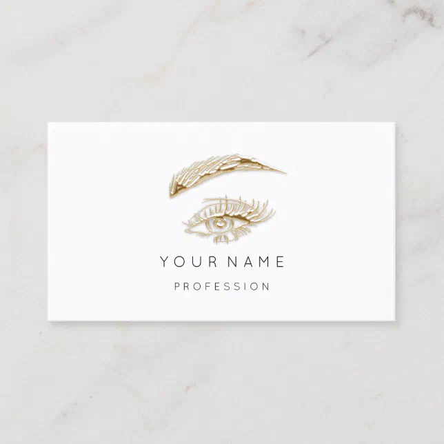 Rose Ivory Lashes Brows Makeup Logo White Business Card | Zazzle