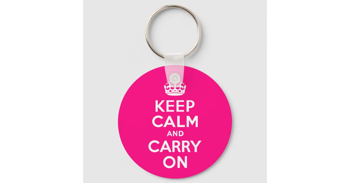 Rose Keep Calm and Carry On Keychain | Zazzle