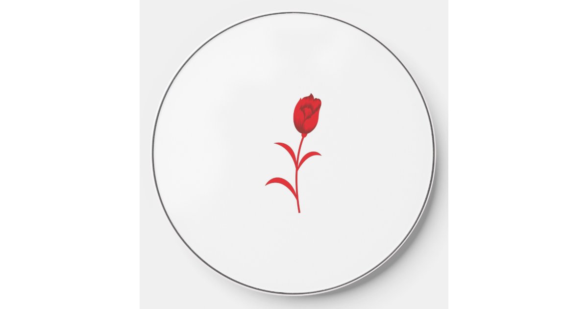 Rose Madder, Lava Red, floral Design Wireless Charger | Zazzle