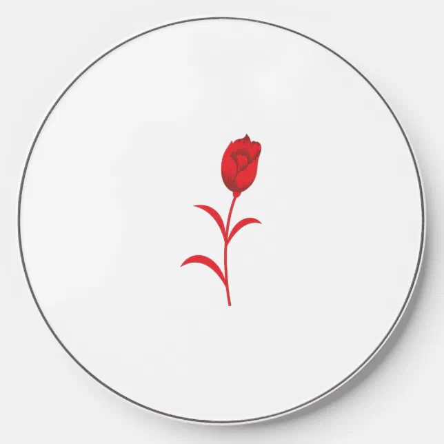Rose Madder, Lava Red, floral Design Wireless Charger | Zazzle