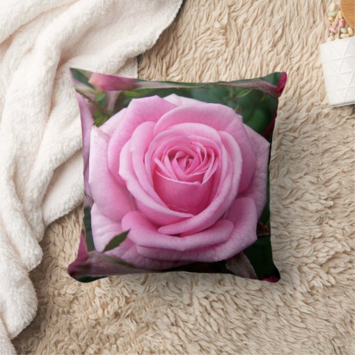 Rose Pillow Personalized Pink Rose Pillow Decor | Zazzle