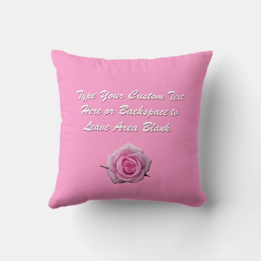 Rose Pillow Personalized Pink Rose Pillow Decor | Zazzle