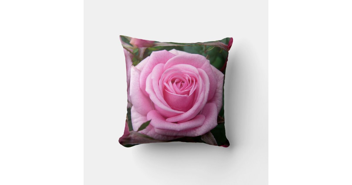 Rose Pillow Personalized Pink Rose Pillow Decor | Zazzle
