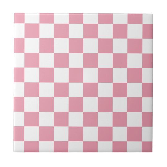 Rose Pink Checkerboard Tile | Zazzle.com