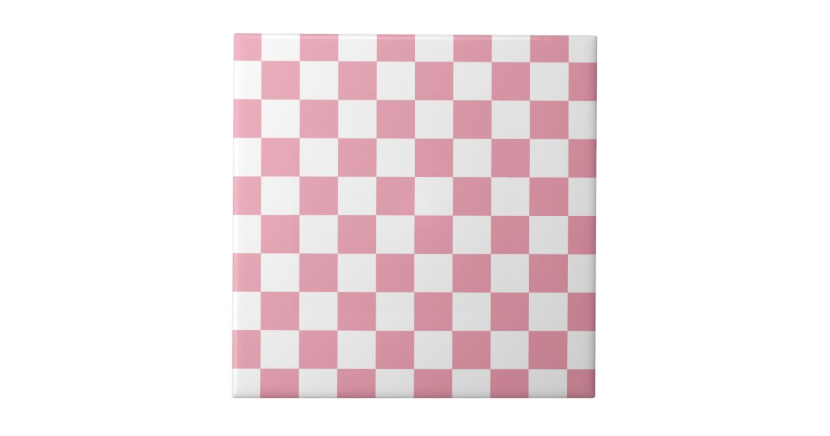 Rose Pink Checkerboard Tile | Zazzle