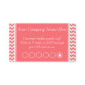 Rose Pink Chevron Discount Promotional Punch Card | Zazzle