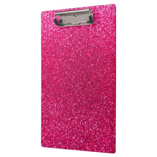 Rose pink glitter clipboard | Zazzle